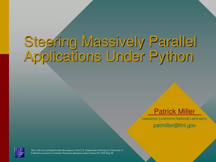 PPT - Steering Massively Parallel Applications Under Python PowerPoint ...