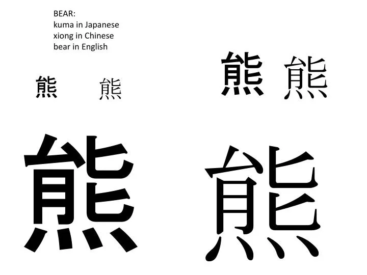 PPT - BEAR: kuma in Japanese xiong in Chinese bear in English ...