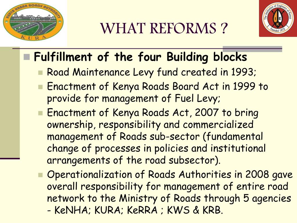 PPT - Eng. Joseph N Nkadayo, MBS Director General, Kenya Urban Roads ...