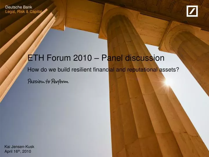 PPT - ETH Forum 2010 – Panel discussion PowerPoint Presentation, free ...