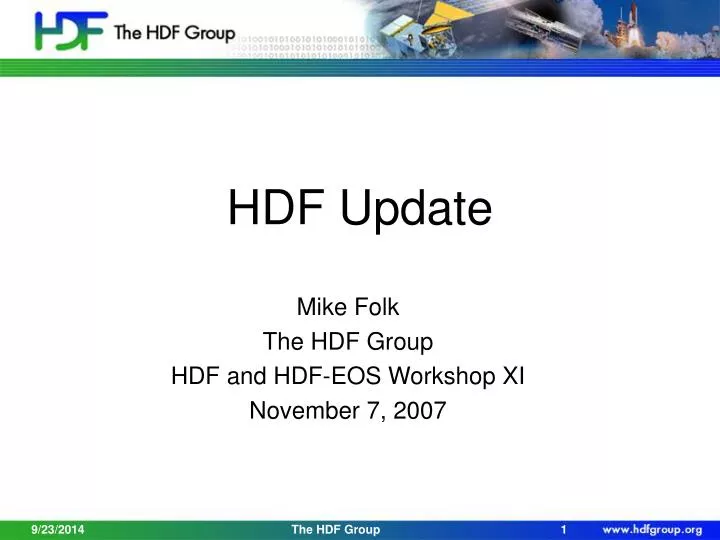 PPT - HDF Update PowerPoint Presentation, free download - ID:4725917