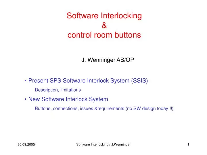 PPT - Software Interlocking & control room buttons PowerPoint ...