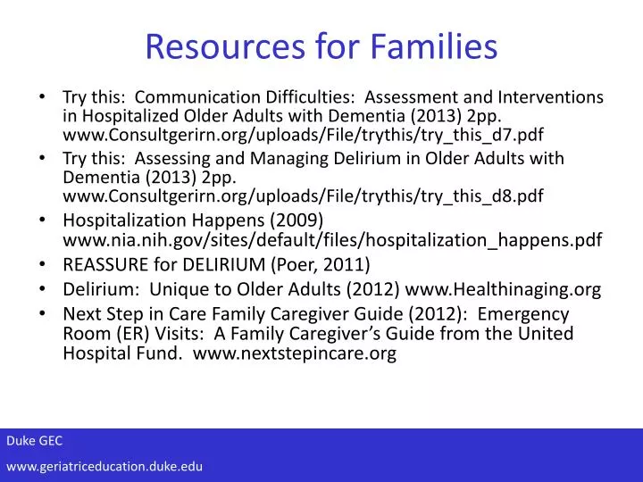 PPT - Resources for Families PowerPoint Presentation, free download ...