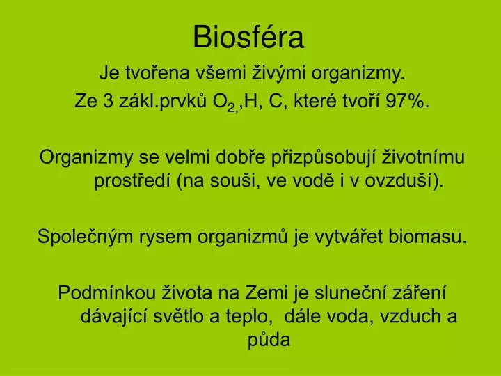 PPT - Biosféra PowerPoint Presentation, free download - ID:4728795