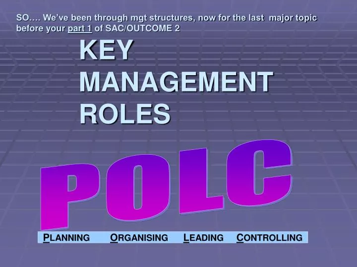 PPT - KEY MANAGEMENT ROLES PowerPoint Presentation, free download - ID ...