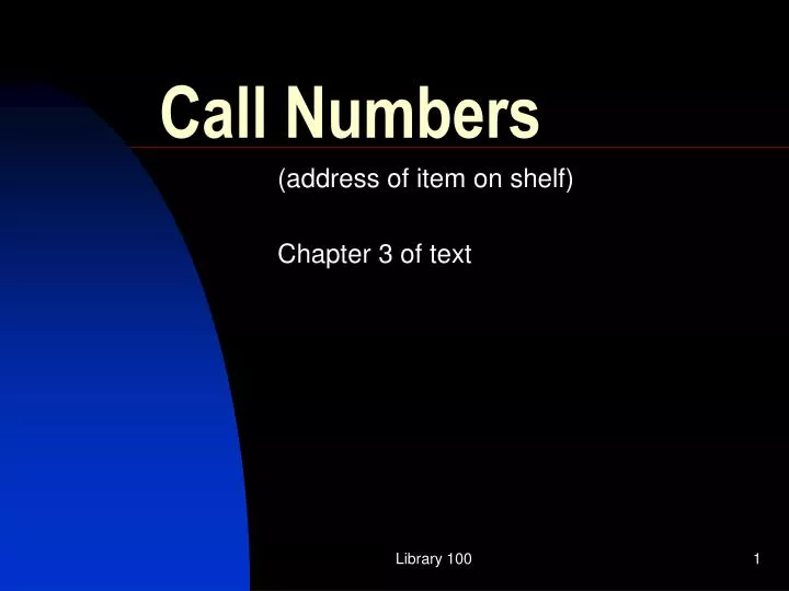 PPT - Call Numbers PowerPoint Presentation, free download - ID:4729912