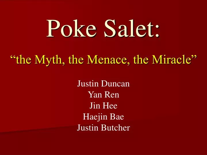 PPT - Poke Salet: PowerPoint Presentation, free download - ID:4730182