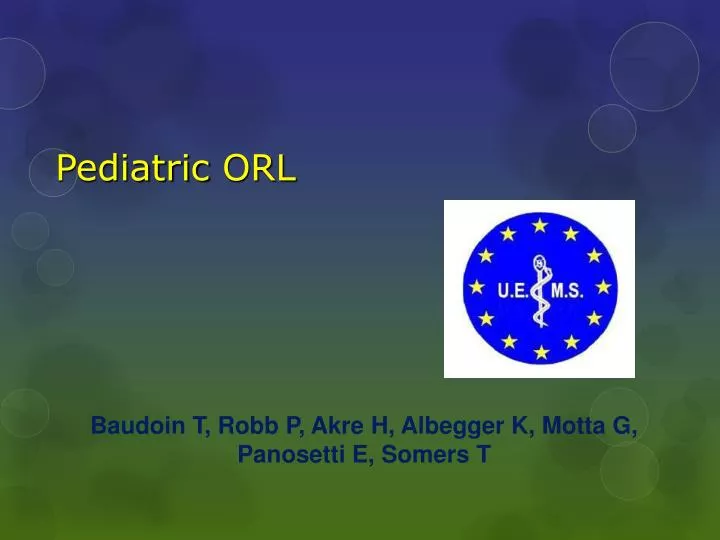 PPT - Pediatric ORL PowerPoint Presentation, free download - ID:4730372