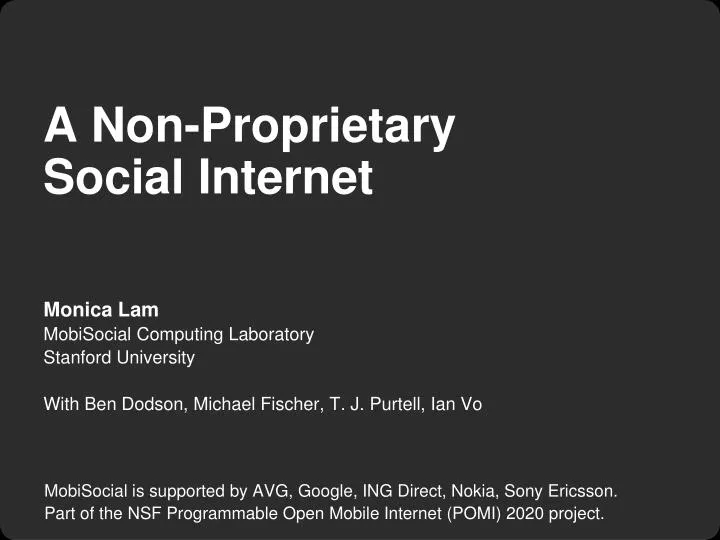 PPT - A Non-Proprietary Social Internet PowerPoint Presentation, free ...