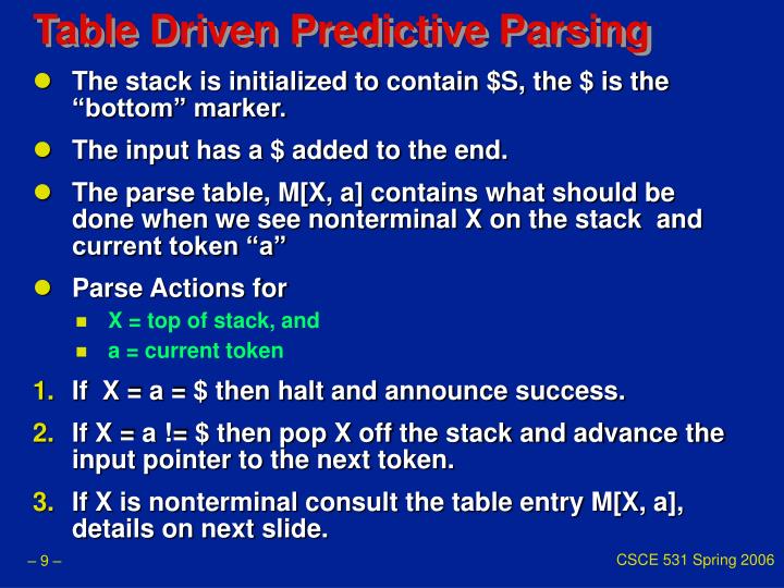 PPT - Lecture 7 Predictive Parsing PowerPoint Presentation - ID:4730899