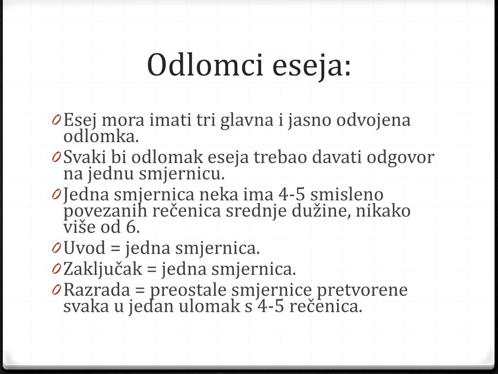 PPT - Kako napisati esej na državnoj maturi PowerPoint Presentation ...