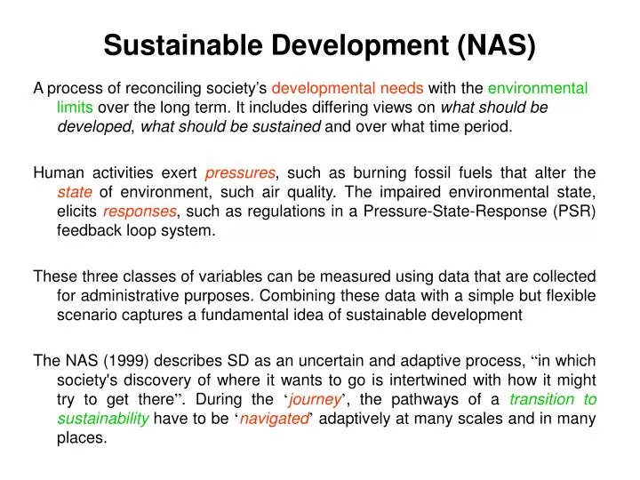 PPT - Sustainable Development (NAS) PowerPoint Presentation, free ...