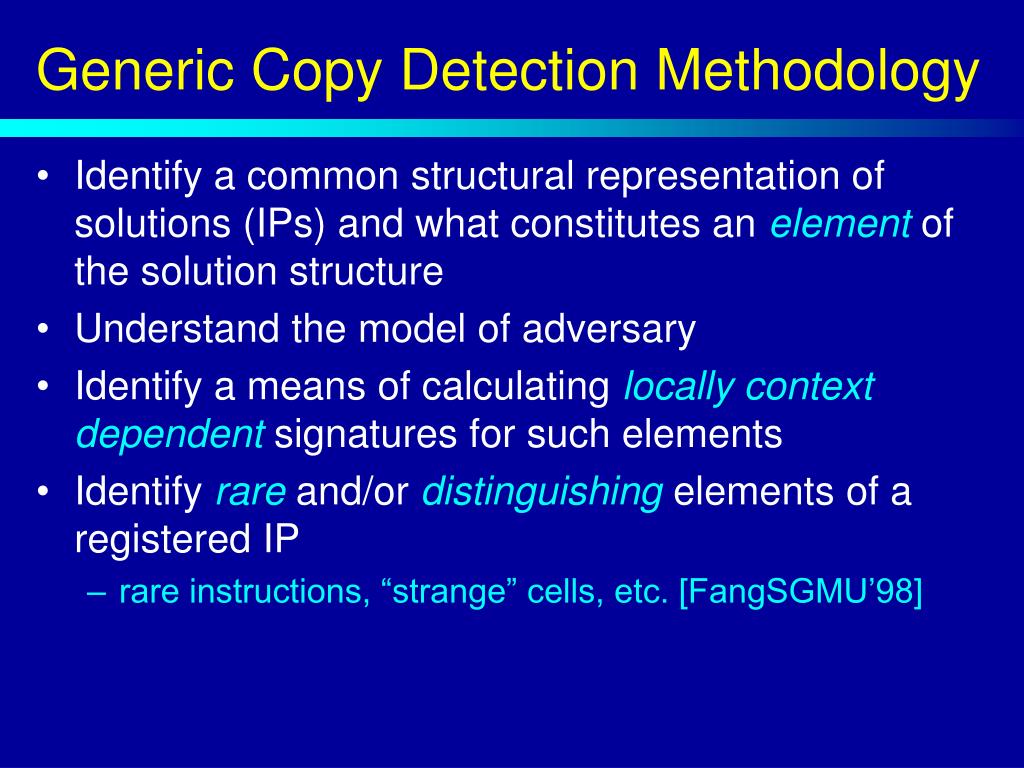 PPT - Copy Detection for Intellectual Property Protection of VLSI ... PPT - Copy Detection for Intellectual Property Protection of VLSI ...