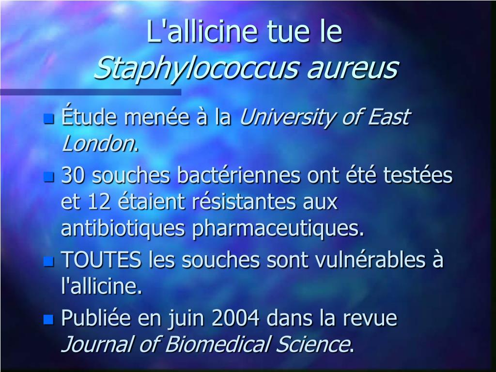 PPT - L'allicine , antibiotique de la nature PowerPoint Presentation ...