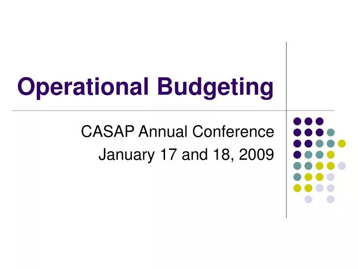 PPT - Operational Budgeting PowerPoint Presentation, free download - ID ...