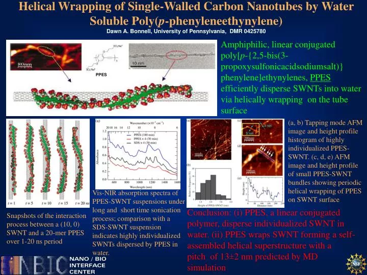 PPT - Helical Wrapping of Single-Walled Carbon Nanotubes by Water ...