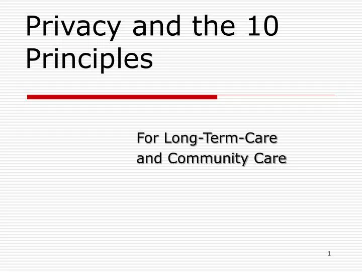 PPT - Privacy and the 10 Principles PowerPoint Presentation, free ...