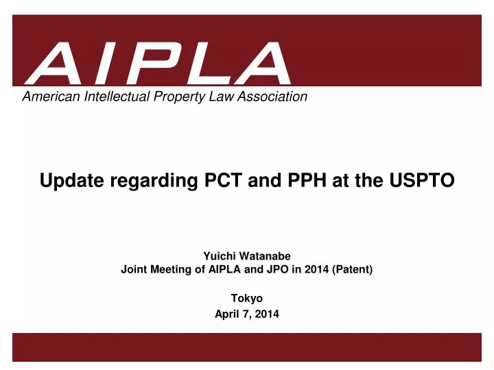 PPT - Update regarding PCT and PPH at the USPTO PowerPoint Presentation ...