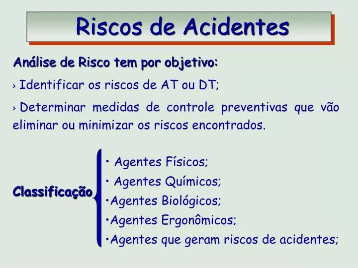 PPT - Riscos de Acidentes PowerPoint Presentation, free download - ID ...