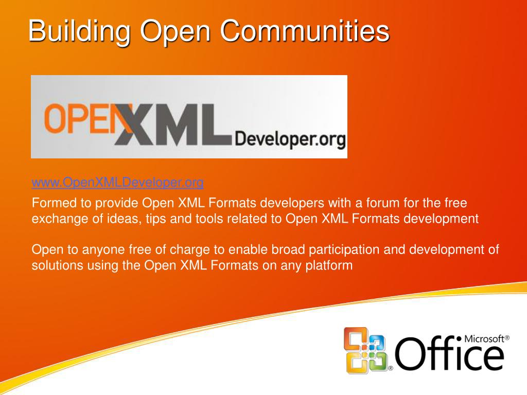 PPT Microsoft Office XML Formats PowerPoint Presentation Free