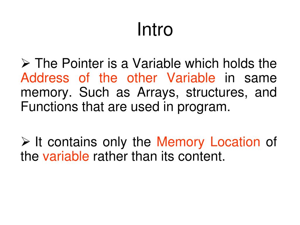 Ppt Subject Computer Programming Using C Topic Pointers Compenggthird Sem Powerpoint