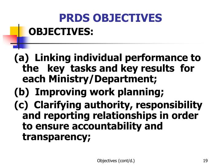 PPT - OVERVIEW OF THE PERFORMANCE REVIEW AND DEVELOPMENT SYSTEM (PRDS ...