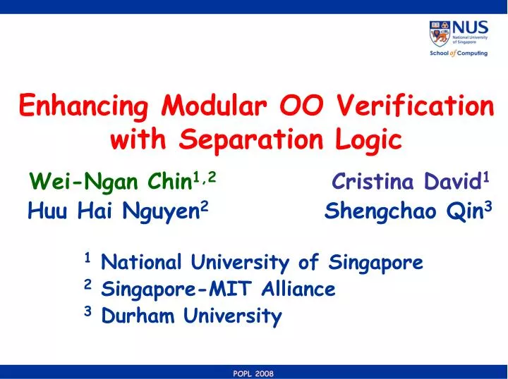 Ppt Enhancing Modular Oo Verification With Separation Logic