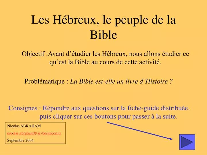 PPT - Les Hébreux, le peuple de la Bible PowerPoint Presentation, free ...
