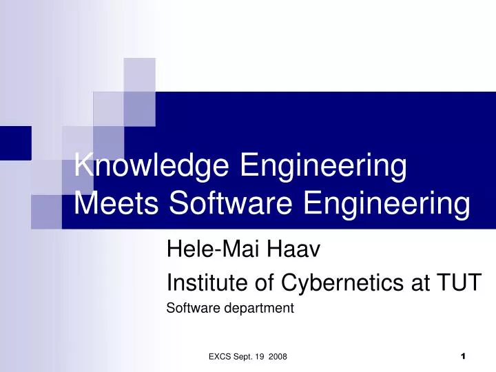 PPT - Knowledge Engineering Meets Software Engineering PowerPoint ...