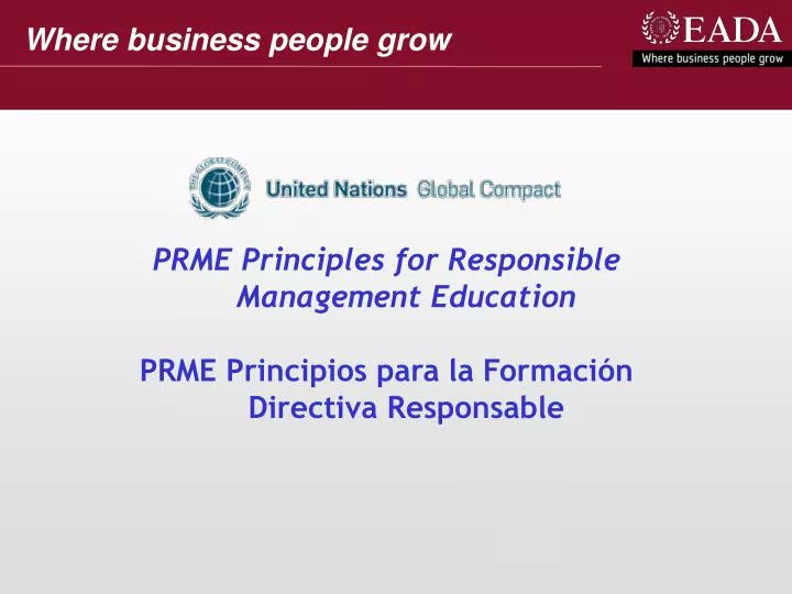 PPT - PRME Principles for Responsible Management Education PowerPoint ...