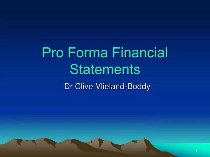 PPT - Pro Forma Financial Statements PowerPoint Presentation, free ...