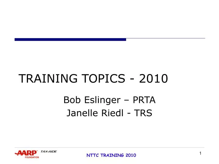 PPT - TRAINING TOPICS - 2010 PowerPoint Presentation, free download ...
