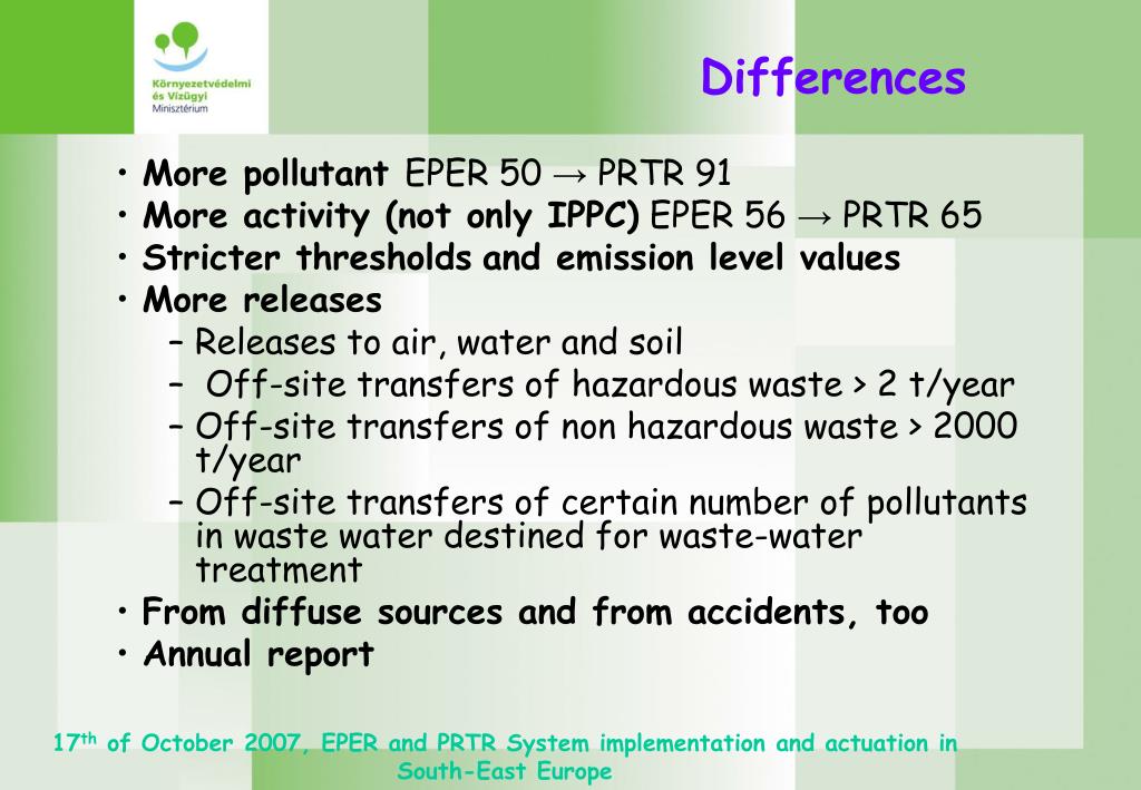 PPT - Present situation of Pollutant Release and Transfer Register PRTR ...
