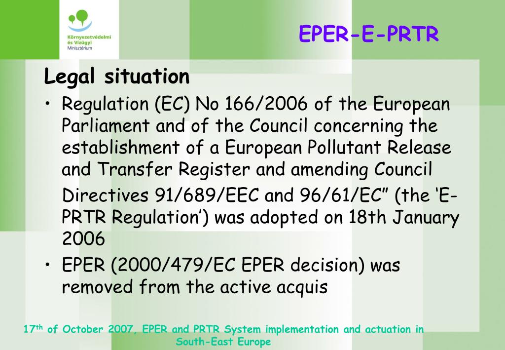 PPT - Present situation of Pollutant Release and Transfer Register PRTR ...