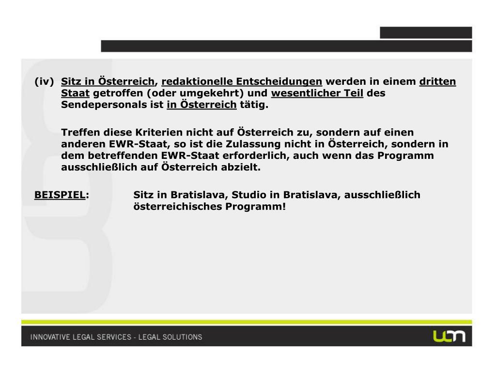 PPT - Die Verbreitung von Rundfunk in Österreich – „Fernsehen ...