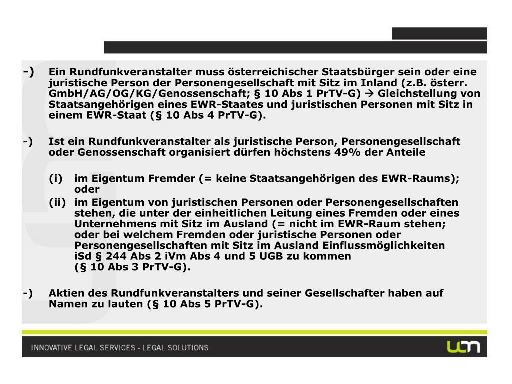 PPT - Die Verbreitung von Rundfunk in Österreich – „Fernsehen ...