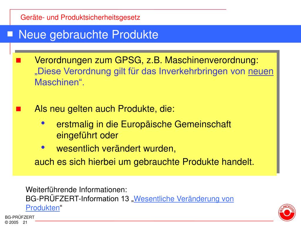 PPT - Übersicht über das Geräte- und Produktsicherheitsgesetz ...