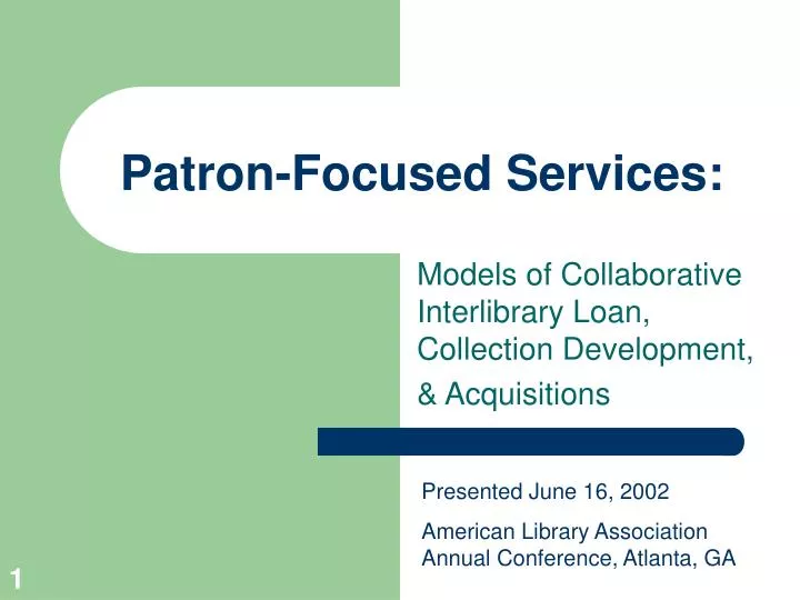 PPT - Patron-Focused Services: PowerPoint Presentation, free download ...