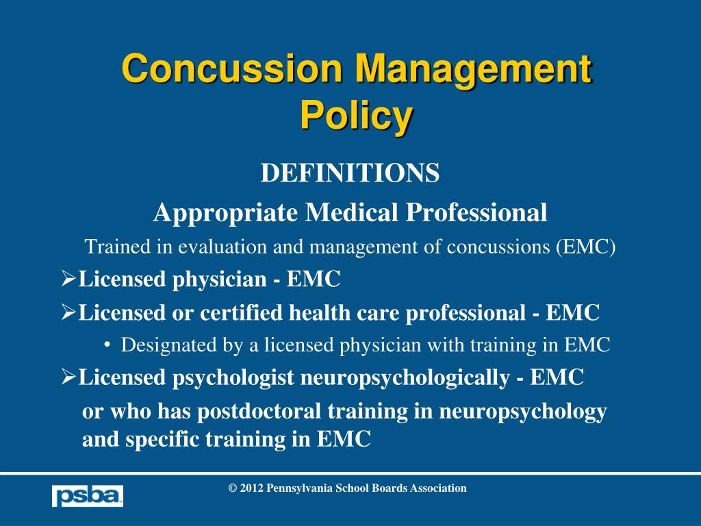 PPT - Concussion Management Policy and Administrative Regulations May ...
