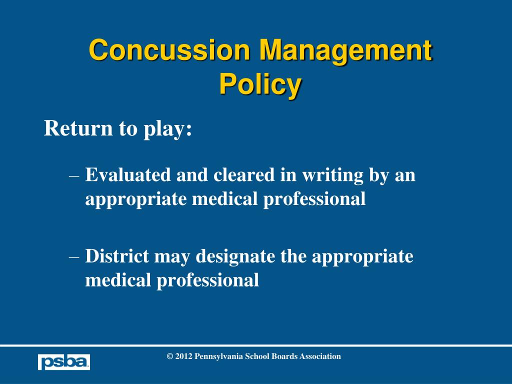 PPT - Concussion Management Policy and Administrative Regulations May ...