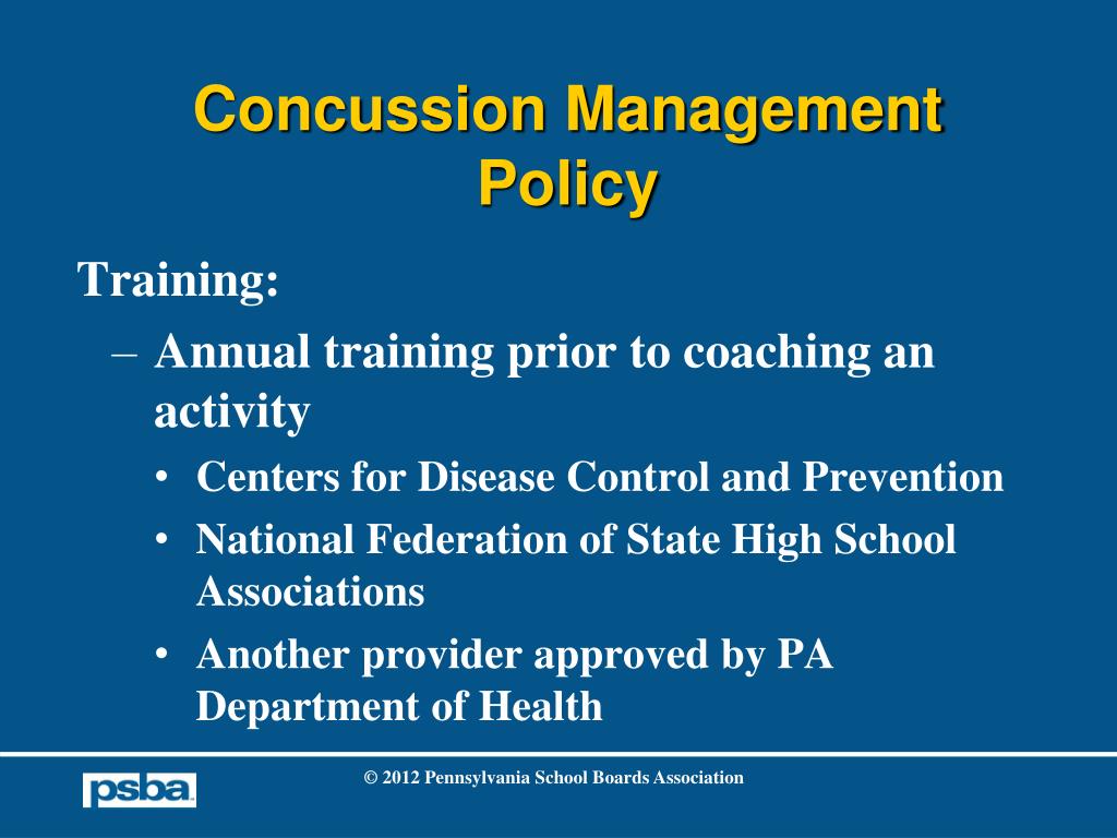 PPT - Concussion Management Policy and Administrative Regulations May ...