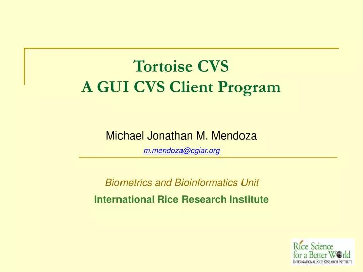 PPT - Tortoise CVS A GUI CVS Client Program PowerPoint Presentation ...