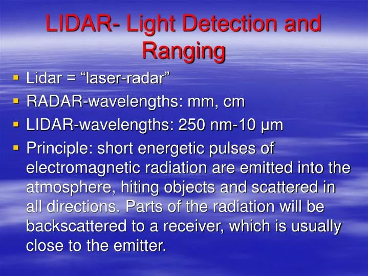 PPT - LIDAR- Light Detection and Ranging PowerPoint Presentation, free ... PPT - LIDAR- Light Detection and Ranging PowerPoint Presentation, free ...