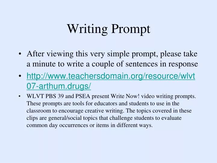 PPT - Writing Prompt PowerPoint Presentation, free download - ID:4745402