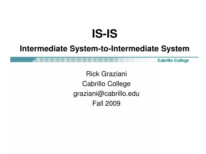 PPT - IS-IS Intermediate System-to-Intermediate System PowerPoint ...