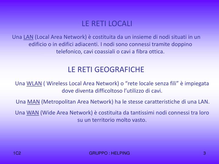 PPT - LE RETI INFORMATICHE PowerPoint Presentation - ID:4746884