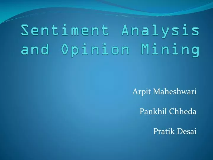 PPT - Sentiment Analysis and Opinion Mining PowerPoint Presentation ...