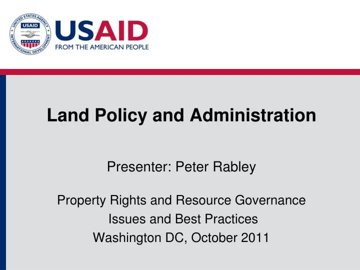 PPT - Land Policy and Administration PowerPoint Presentation, free ...