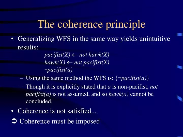 PPT - The coherence principle PowerPoint Presentation, free download ...
