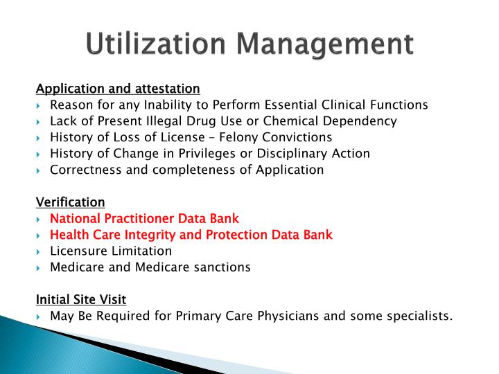 PPT - Utilization Management PowerPoint Presentation - ID:4747836